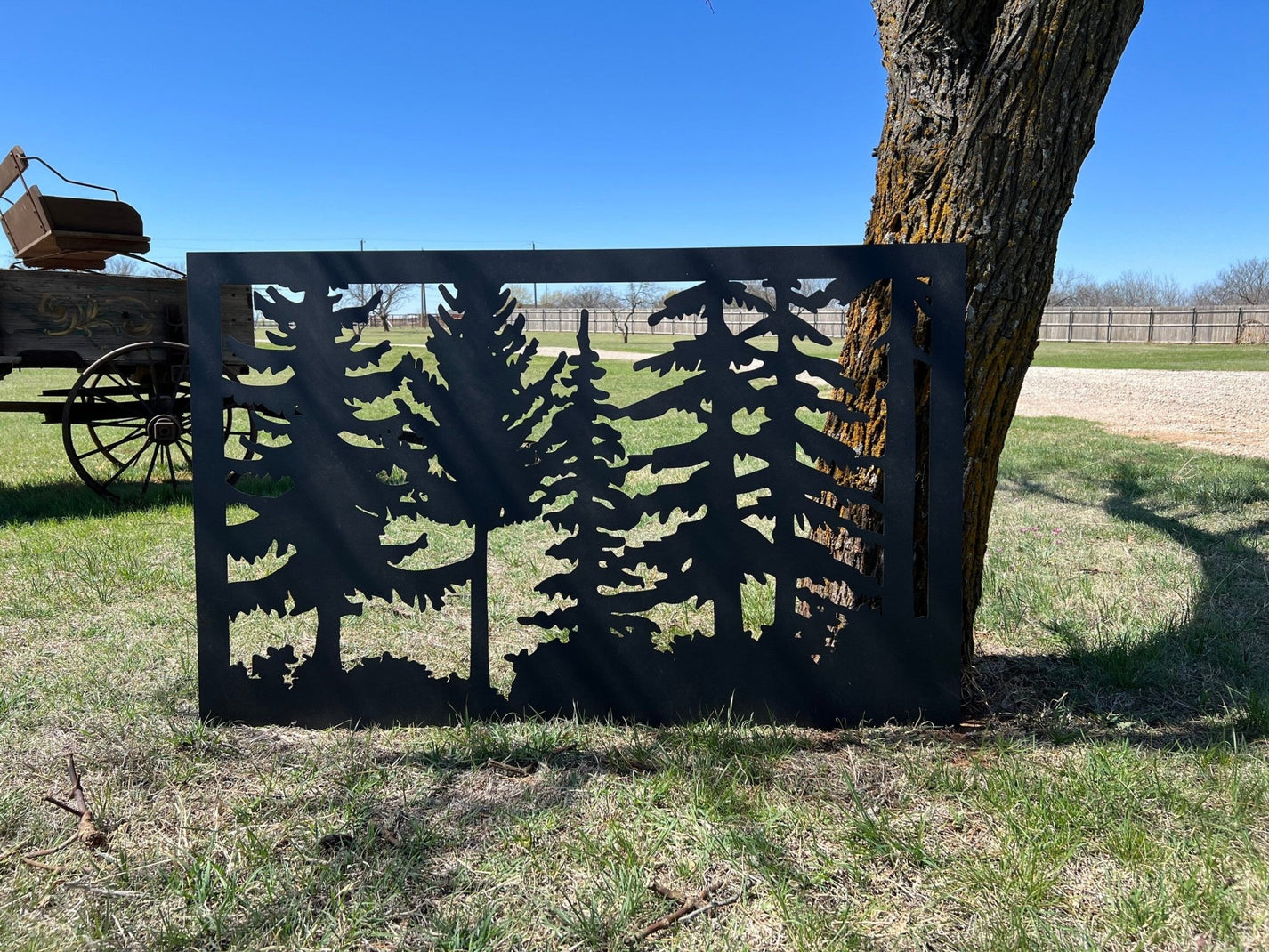 Decorative Rustic Metal Panels - Wildlife Scenery with Trees – Wood ...